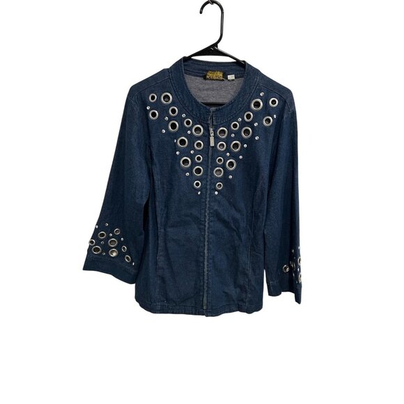 Bob Mackie | Jackets & Coats | Bob Mackie Wearable Art Denim Jacket ...